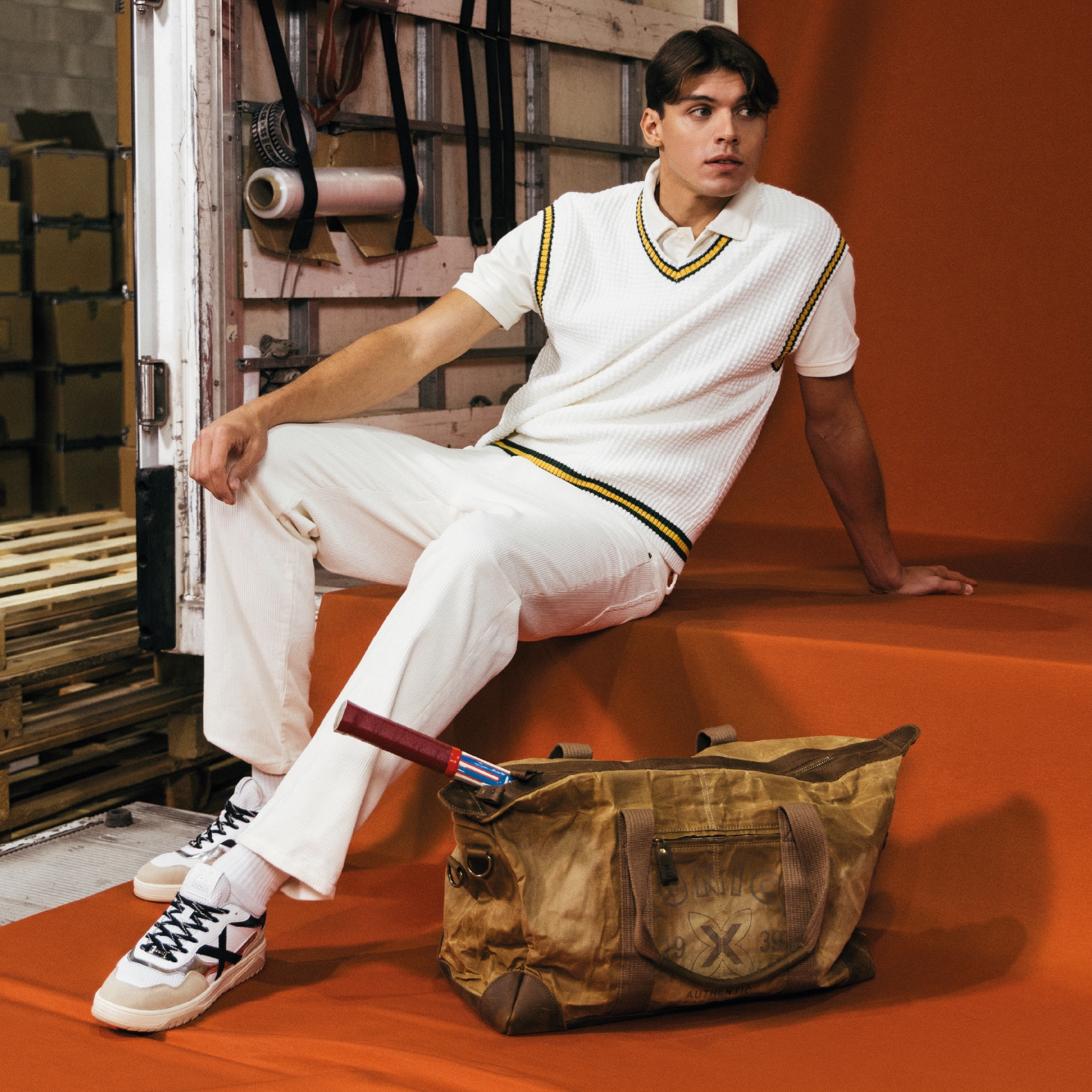 Sneakers Retro Tenis y Skate Blanco y Arena | MUNICH TENNEZ 06