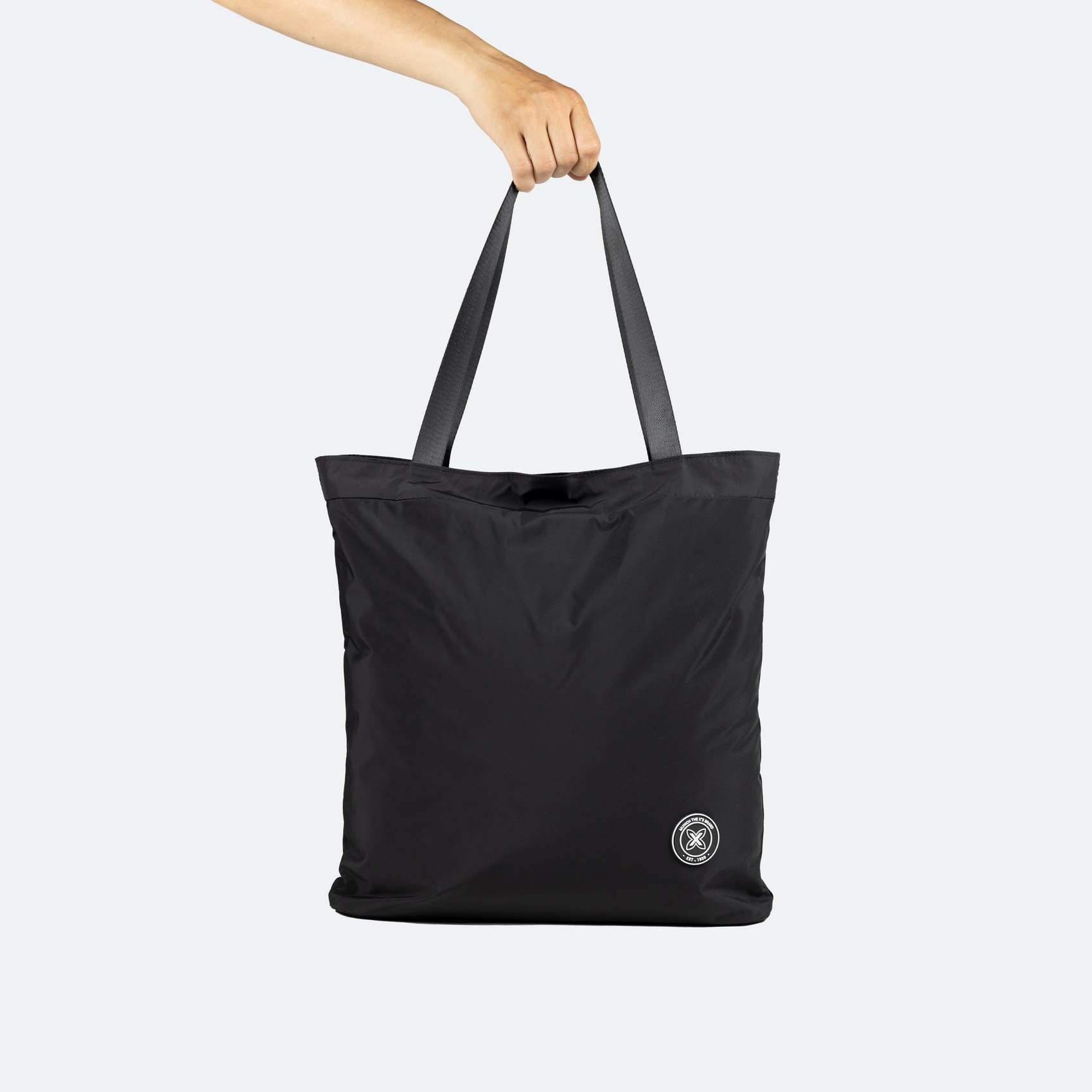 2-in-1 Black Nylon Tote and Backpack | TOTE BACKPACK. SHALLOW.