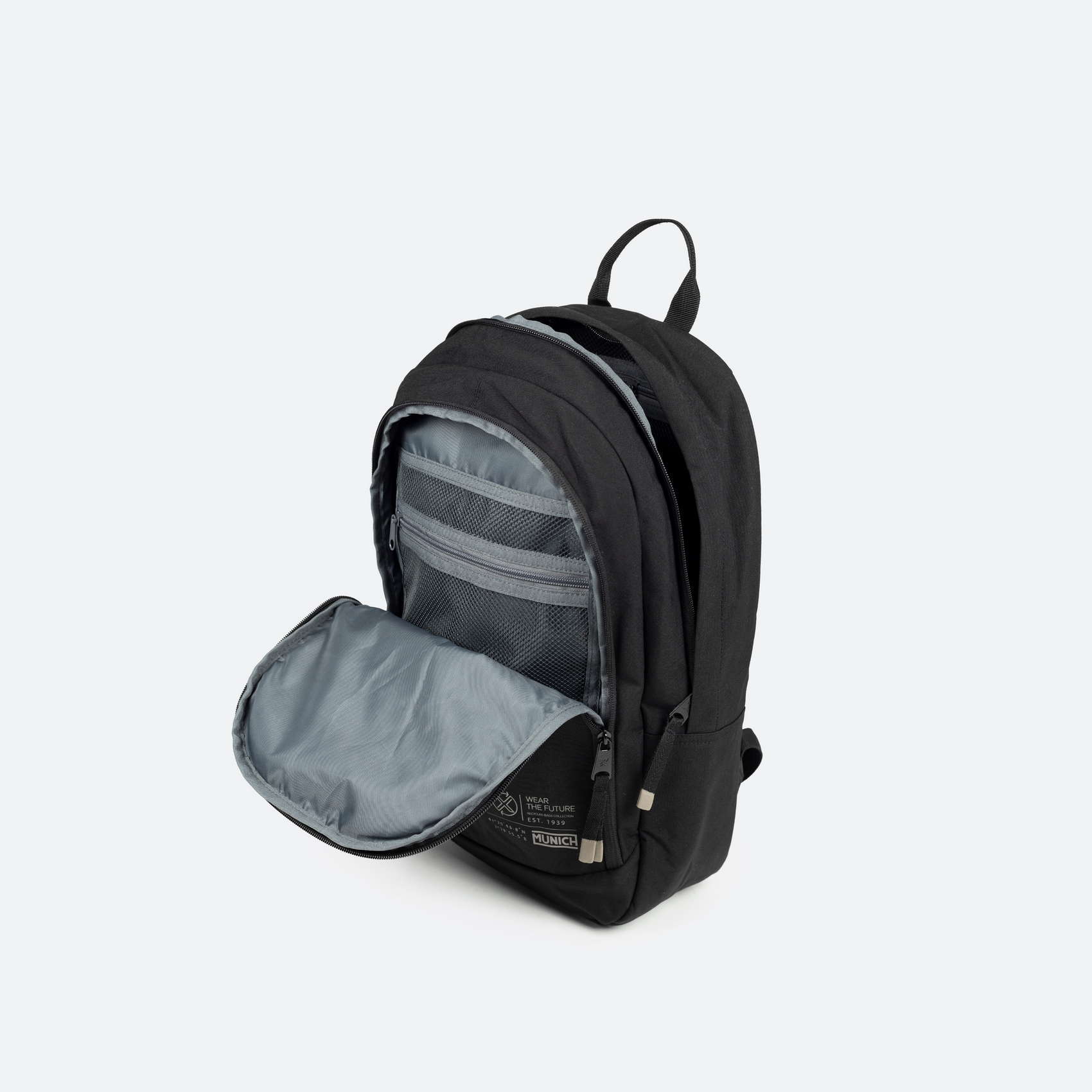 Black Double Compartment Recycled Polyester Backpack | BACKPACK. TECA ...