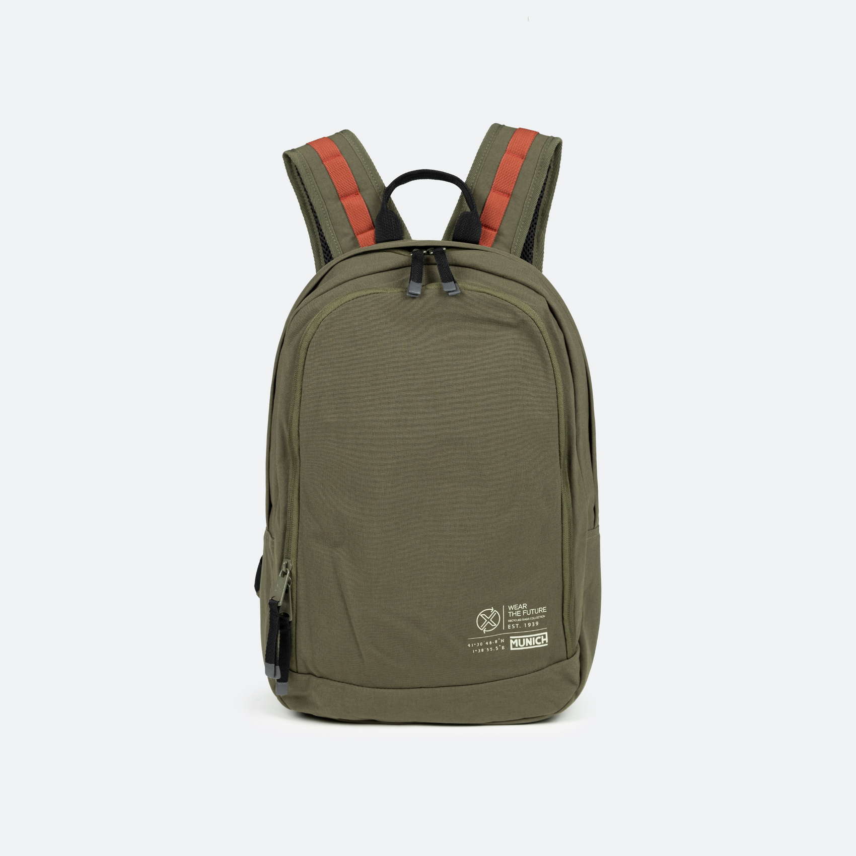 Khaki Double Compartment Recycled Polyester Backpack | BACKPACK. TECA ...