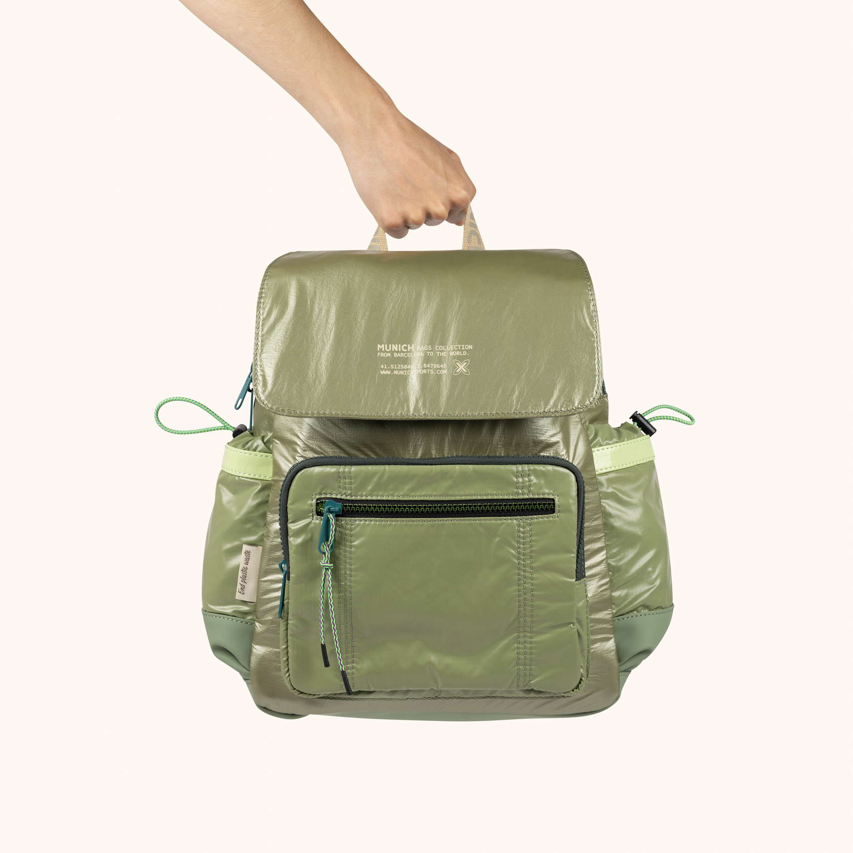 Unisex Khaki Technical 15.6" Laptop Backpack | DEEP RECYCLED BACKPACK KHAKI
