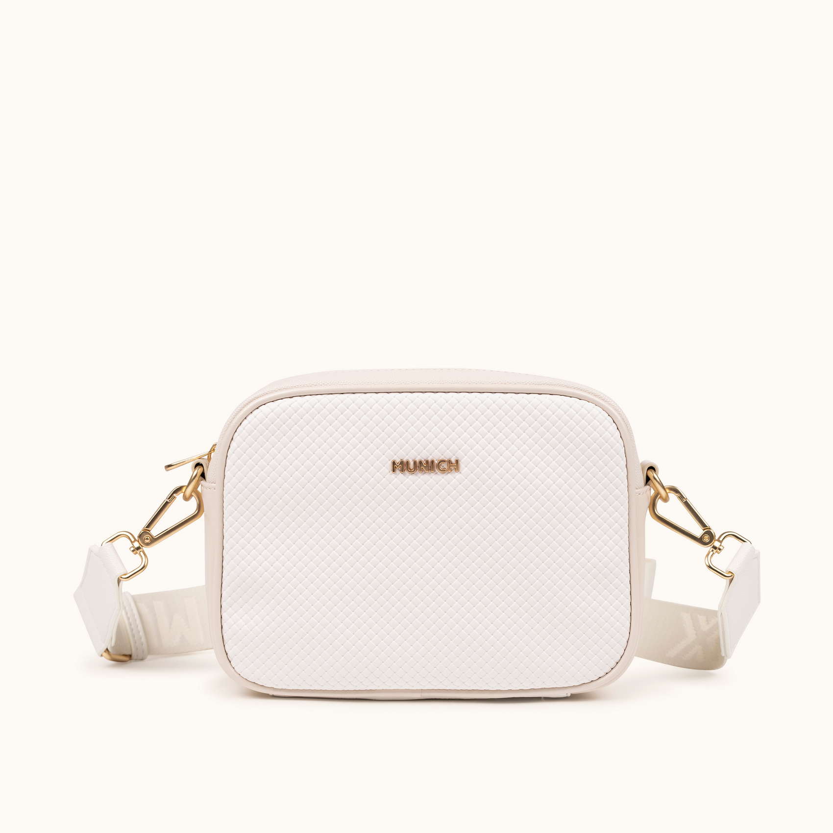 Cream Camera Bag with Textured Metallic Finish BLOCK FUN CREAM ...