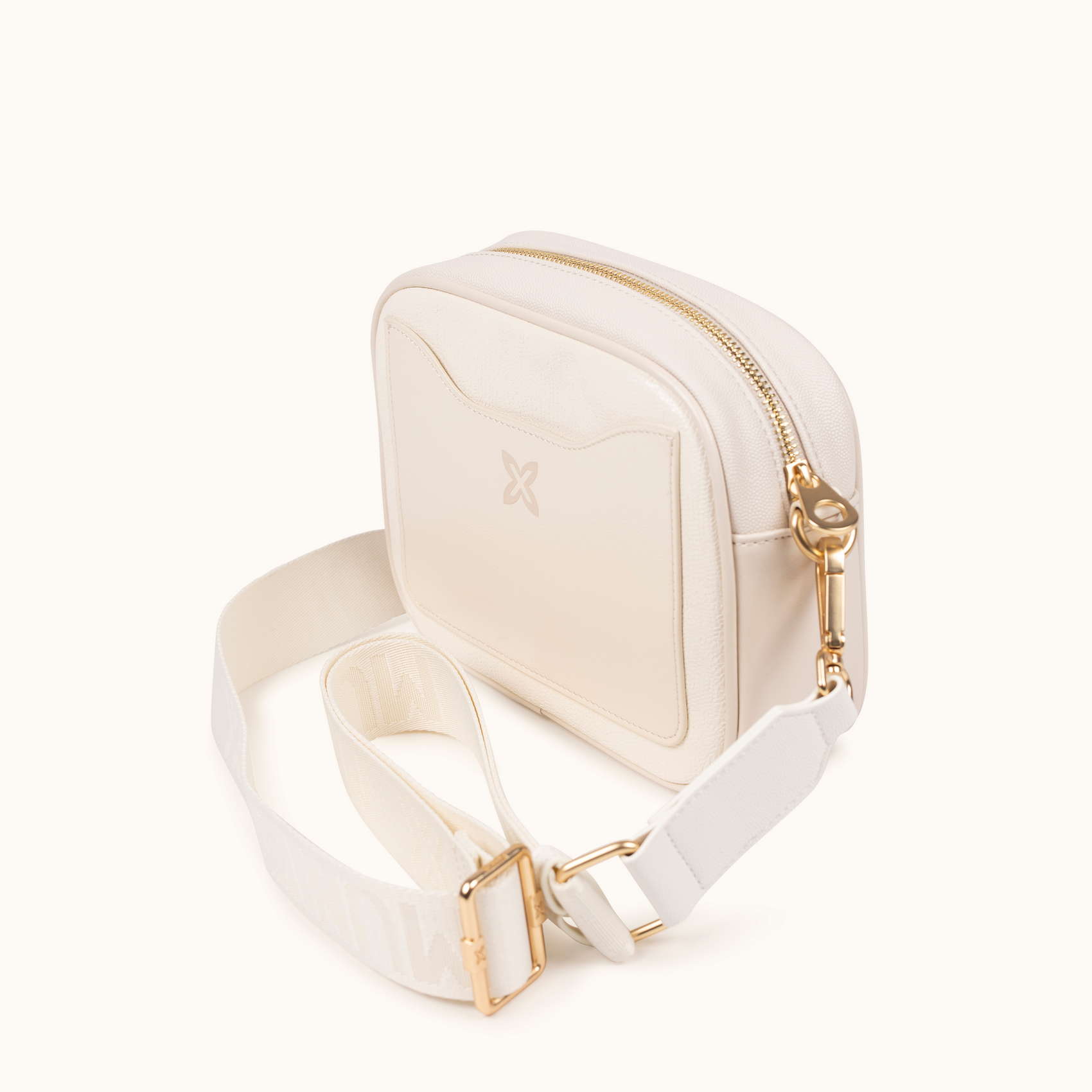 Cream Camera Bag with Textured Metallic Finish BLOCK FUN CREAM ...