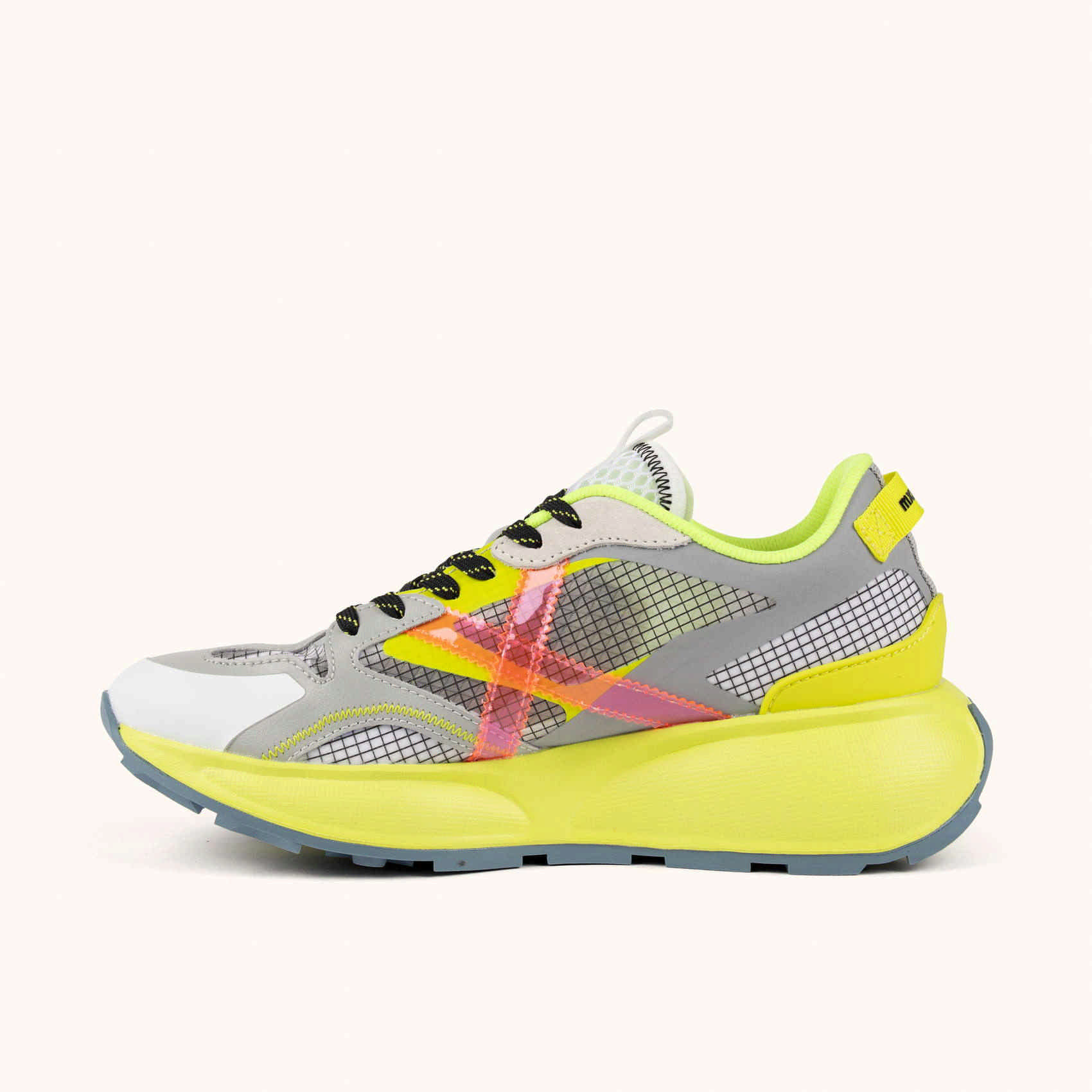 Sneakers Retro Running Gris y Amarillo Flúor | MUNICH TRAINNER 07