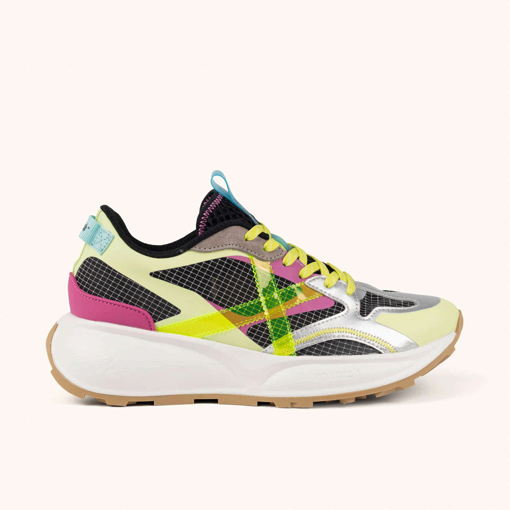 Sneakers Retro Running Plata y Amarillo Multicolor | MUNICH TRAINNER 08