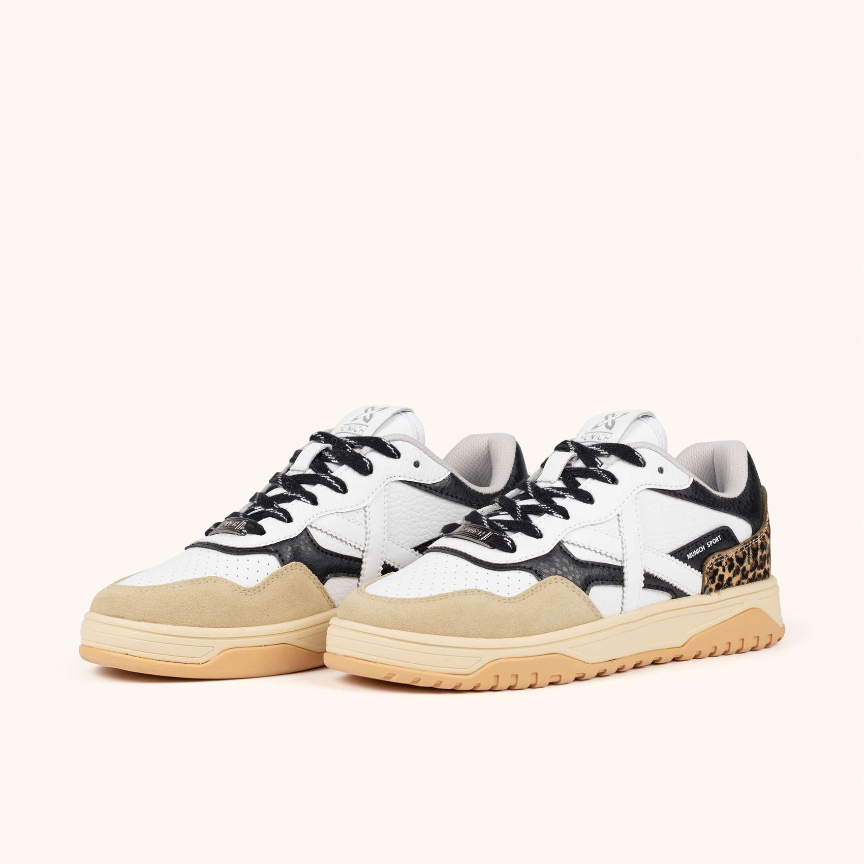 Sneakers Retro tenis y skate Blanco y Animal Print | MUNICH TENNEZ WMN 02