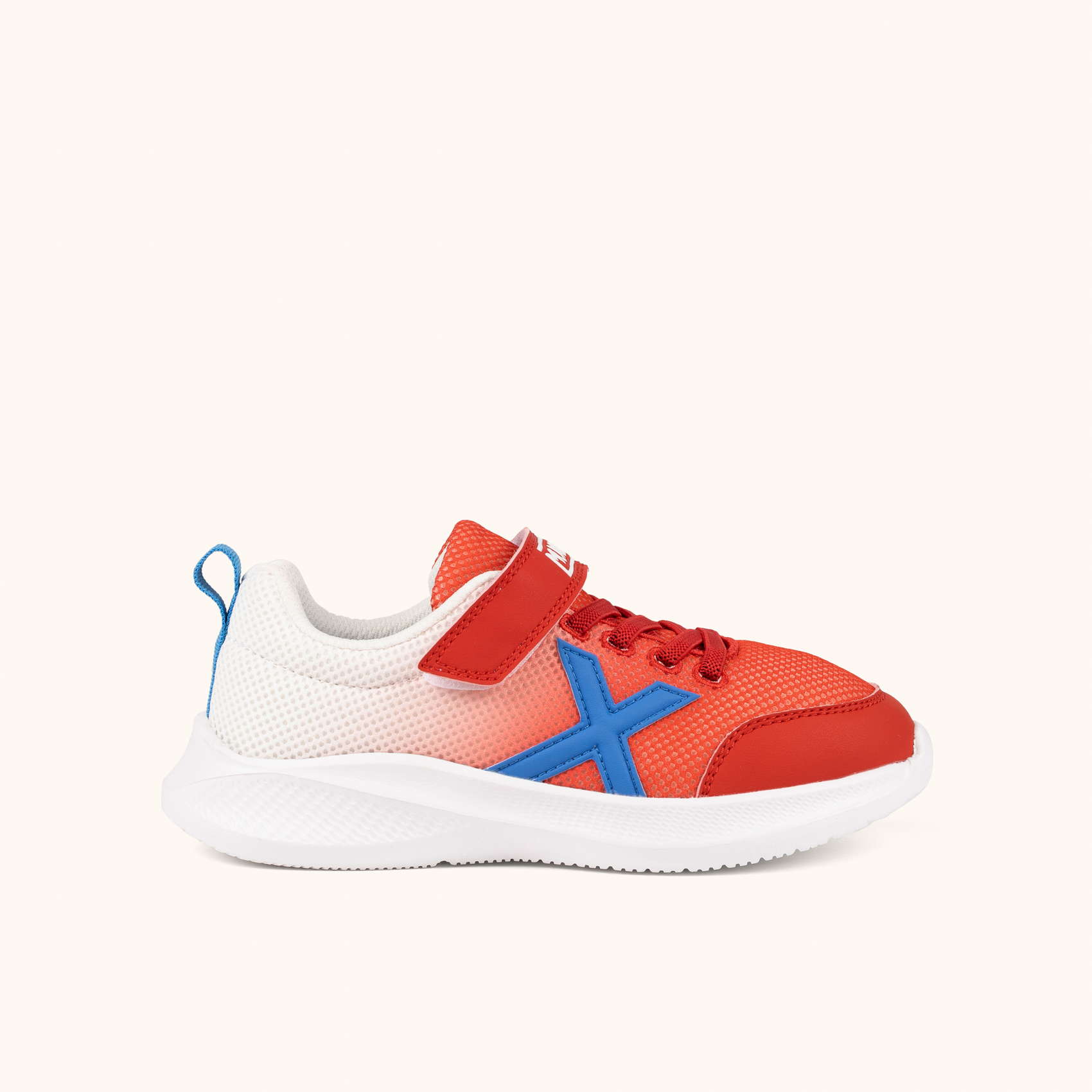 Vambes Esportives Infantils en Vermell i Blanc amb Velcro | MUNICH MINI ...