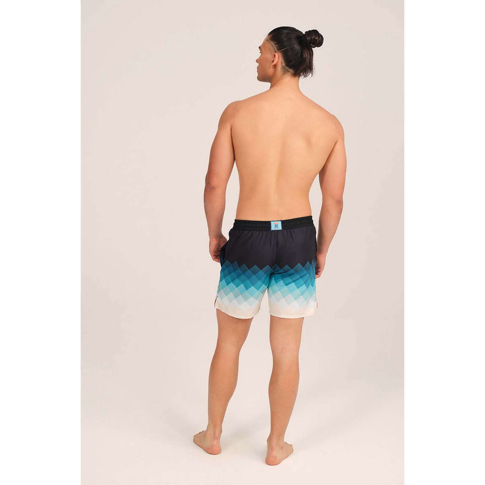BAÑADOR HOMBRE ESTAMPADO LARGO TURQUESA